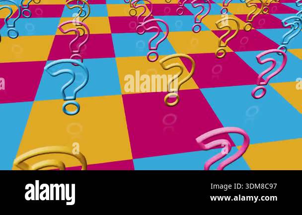Question mark and quiz multiple 3d symbol looped and seamless object ...