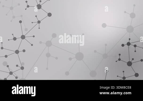 Minimalist gray molecular structure and data network. Clean grayscale ...
