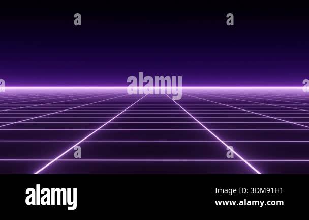 Retro perspective grid in infinity. Abstract digital wireframe floor ...