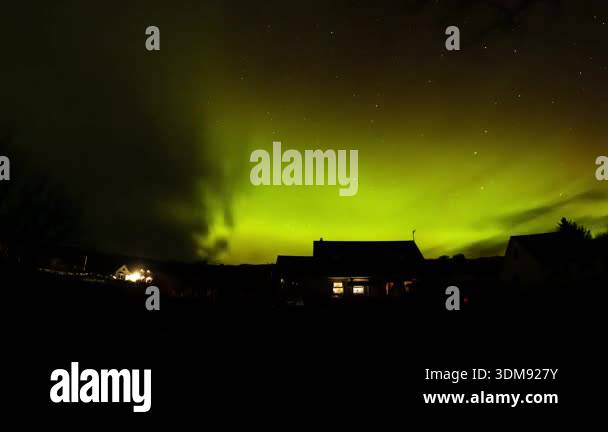The Aurora Borealis, the northern lights, showing up above bungalow in ...