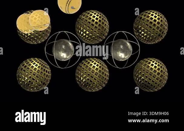 Golden molecular structure with abstract atom orbits Stock Video ...