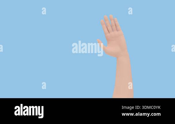 a hand making a hello gesture followed by a thumbs up gesture - 3D ...