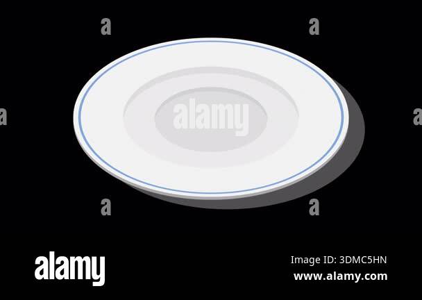 Isometric plate animation. Empty plate. Isometric cutlery. Isometric ...