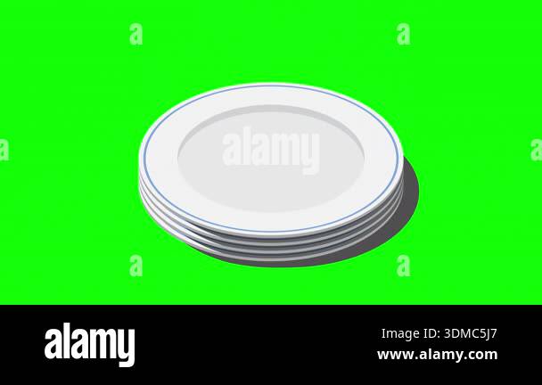 Isometric plates animation. Empty plates. Isometric cutlery. Isometric ...