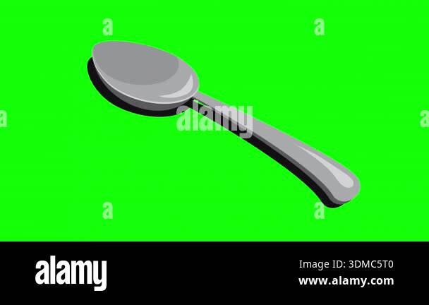 Isometric spoon animation. Shiny tablespoon. Isometric cutlery ...