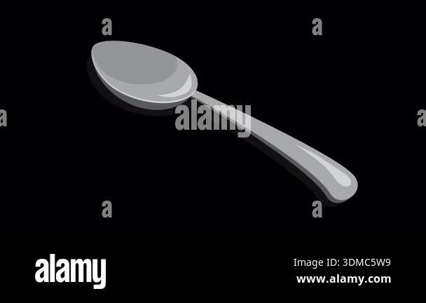 Isometric spoon animation. Shiny tablespoon. Isometric cutlery ...