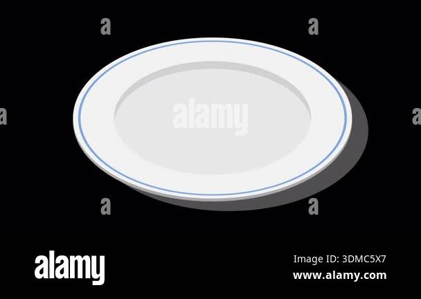 Isometric plate animation. Empty plate. Isometric cutlery. Isometric ...