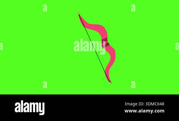 Valentine Bow and Arrow shoot and hits target with Love particles Green ...