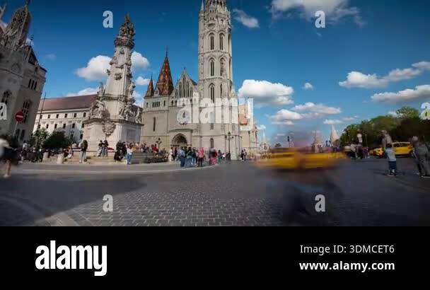 Budapest, Hungary - April 19, 2025: People walking near Matthias Church ...