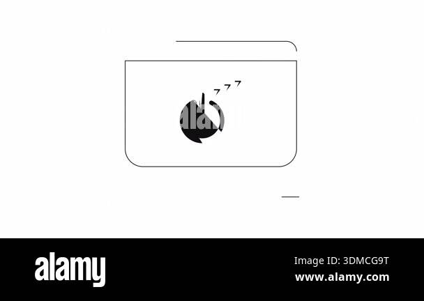 A simple animation of a computer monitor displaying the sleep mode icon ...
