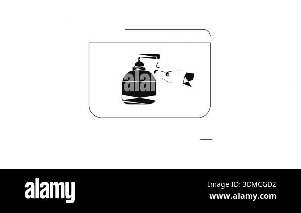 A simple line drawing of a hand hygiene station, perfect for ...