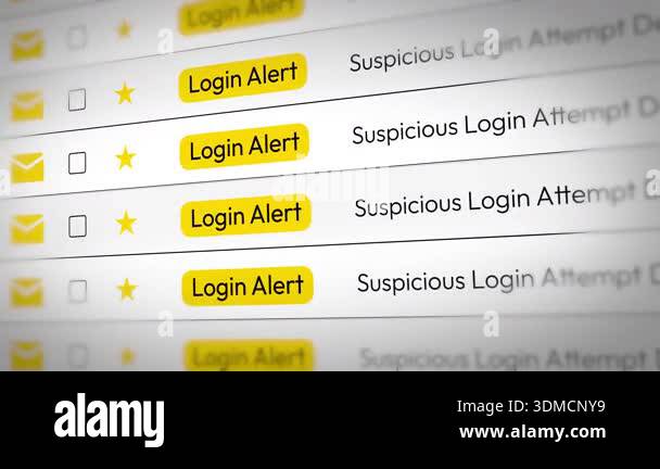 Login alert animation 4k depicting suspicious login attempt ...