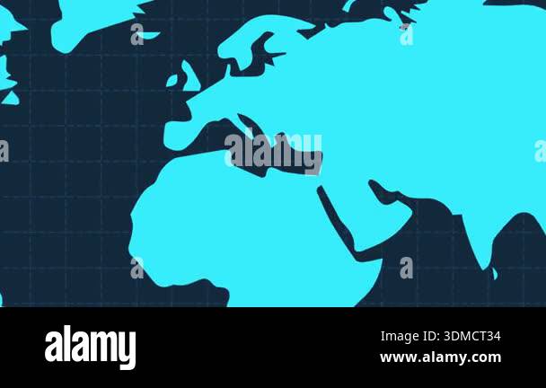 4k animated map of Europe showcasing London and Geneva ideal for travel ...