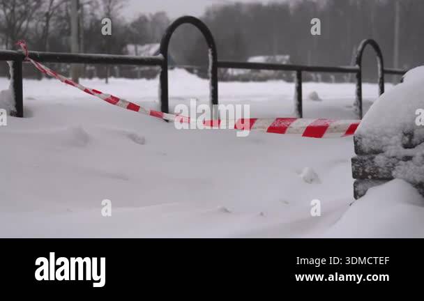 Snow hazard zone, Park pathways closed due to snow hazards, Safety ...