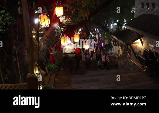 Chongqing, China- 6 Nov 2025: People visit to Shibati at Chongqing ...