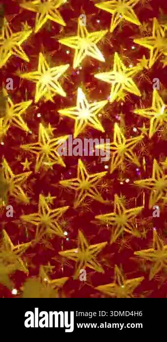 Golden Starlight On A Red Background, A dazzling 3D rendered image of ...