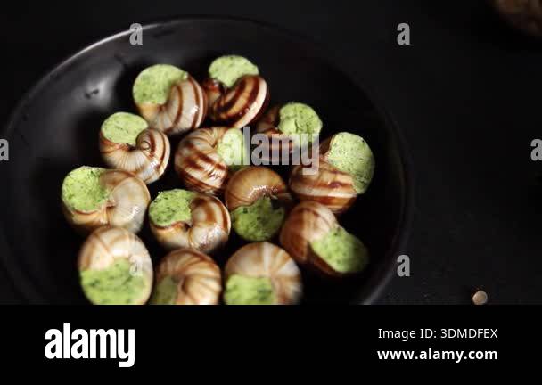 Escargot food with green butter French cuisine food preparation tasty ...
