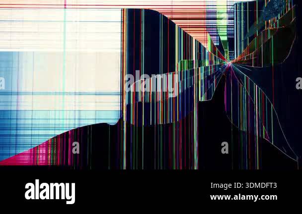 Realistic Electronic Device glass breaking into pieces. TV LCD Screen ...