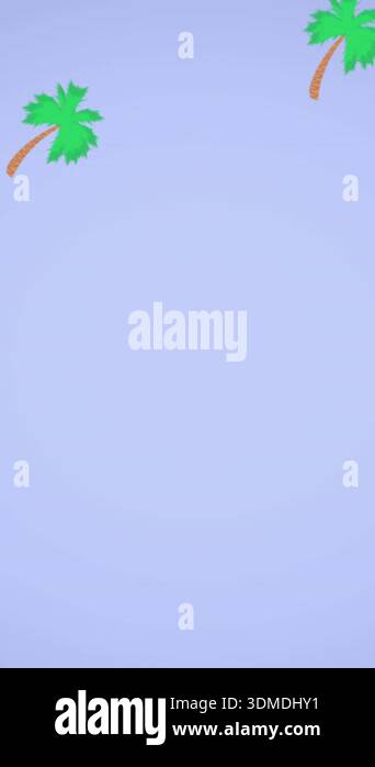 Animation of palm trees falling on purple background. nature, tropical ...