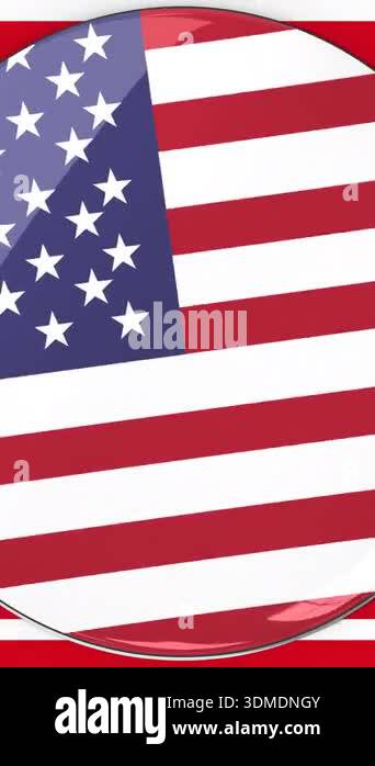 Animation of flag of united states of america spinning in circle on ...