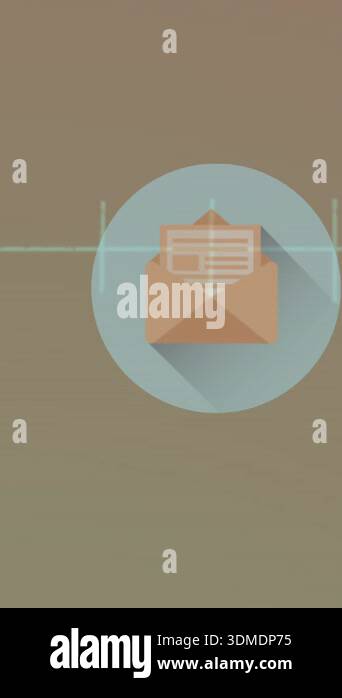 Animation of mathematical equations and message icons floating against ...