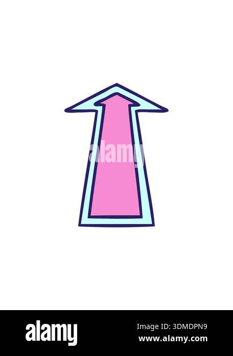 starburst effect animation of hand drawn quirky cartoon of an arrow ...