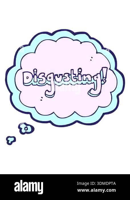 shivering motion animation of disgusting word thought bubble cartoon ...