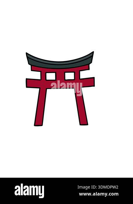 horizontally vibrating animation of japanese shinto torii shrine gate ...