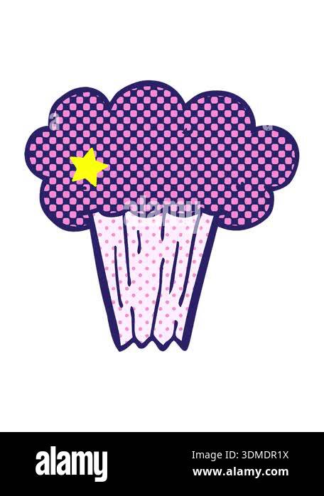 twinkling stars effect animation of cartoon doodle of a carrot cake ...
