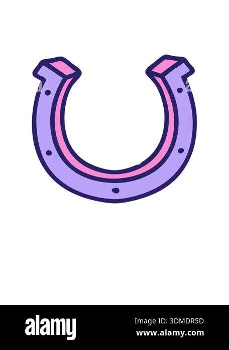 rise and float animation of iconic tattoo style image of a horse shoe ...