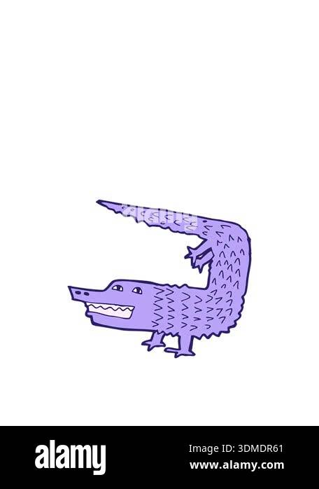jumping motion animation of cartoon crocodile drawing Stock Video ...