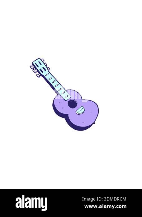 horizontally vibrating animation of cartoon guitar design Stock Video ...
