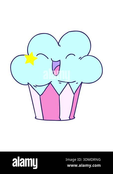 twinkling stars effect animation of hand drawn quirky cartoon happy ...
