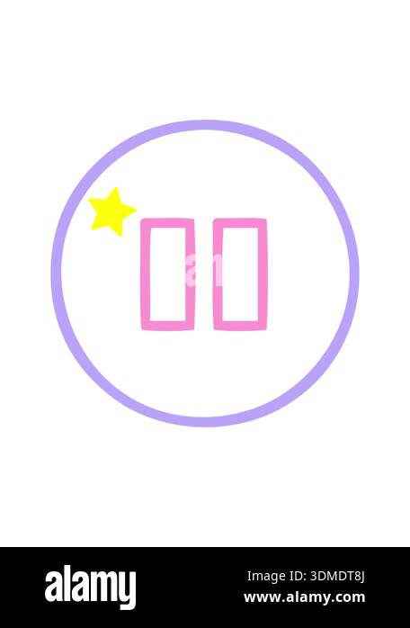 twinkling stars effect animation of line drawing cartoon of a pause ...