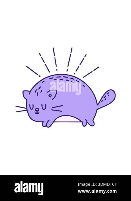 spinning motion animation of tattoo style cheerful cat Stock Video ...