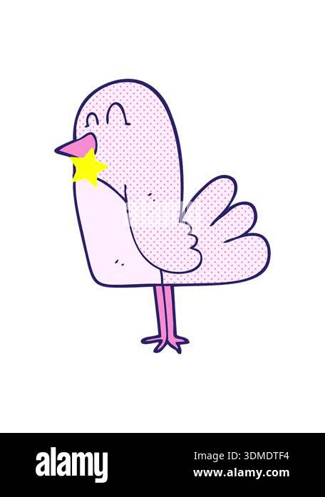 twinkling stars effect animation of freehand drawn cartoon bird Stock ...