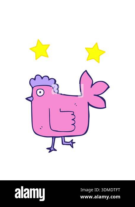 spinning stars animation of cute cartoon chicken Stock Video Footage ...