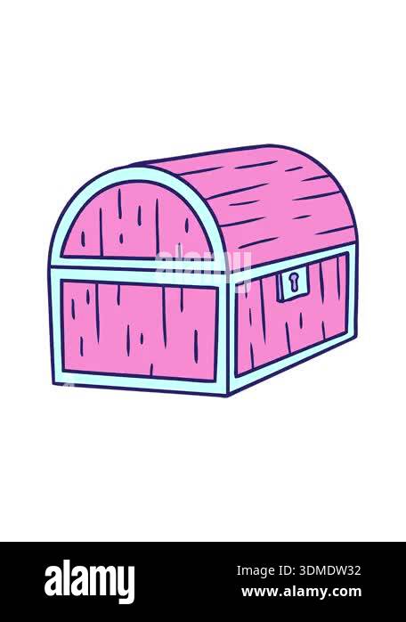 spinning motion animation of a treasure chest drawing Stock Video ...