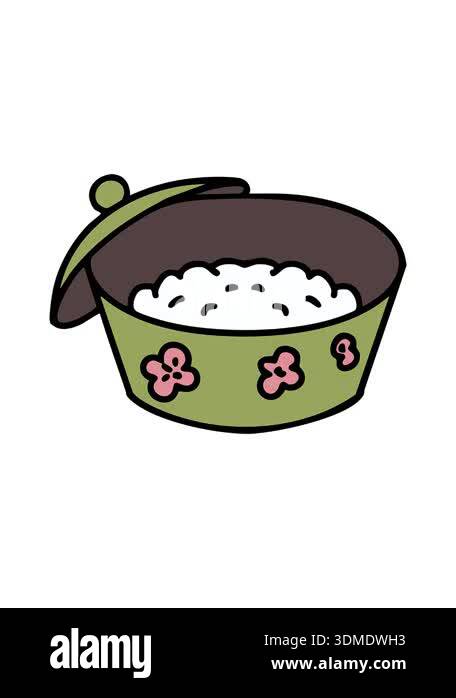 spinning motion animation of a pot of steamed rice Stock Video Footage ...