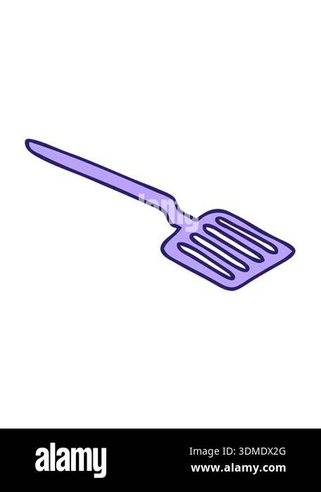 jiggle motion animation of hand drawn quirky cartoon spatula Stock ...