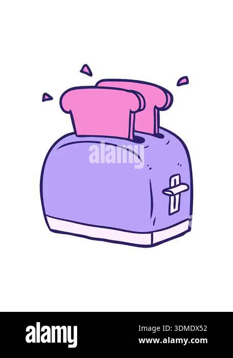 shivering motion animation of cartoon toaster toasting bread Stock ...