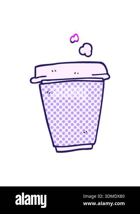 power up animation of cartoon doodle coffee cup Stock Video Footage - Alamy