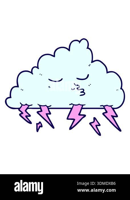 neon light effect animation of cartoon storm cloud Stock Video Footage ...