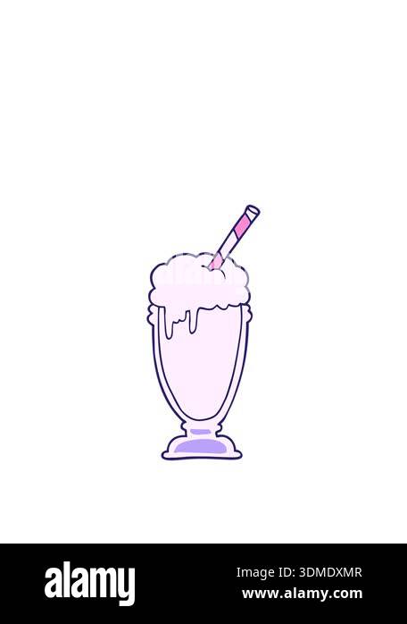 stretching up animation of cartoon milkshake image Stock Video Footage ...