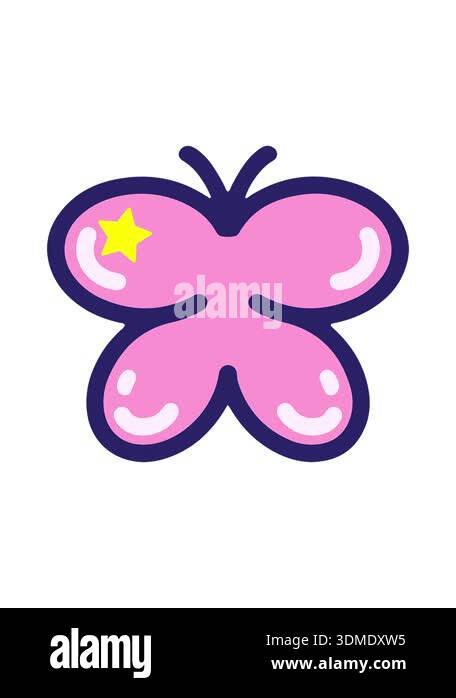 twinkling stars effect animation of simple and bold butterfly design ...