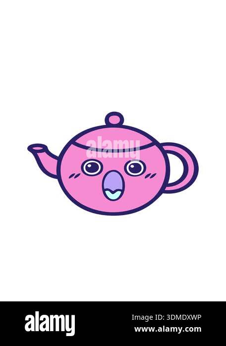 bobbing motion animation of cute cartoon of a tea pot Stock Video ...
