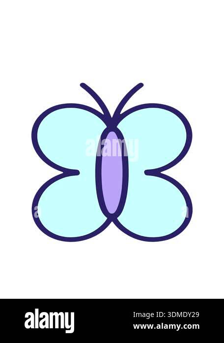 blinking radial lines animation of simple cartoon butterfly Stock Video ...