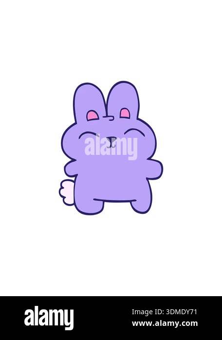 starburst effect animation of cartoon doodle grey rabbit Stock Video ...