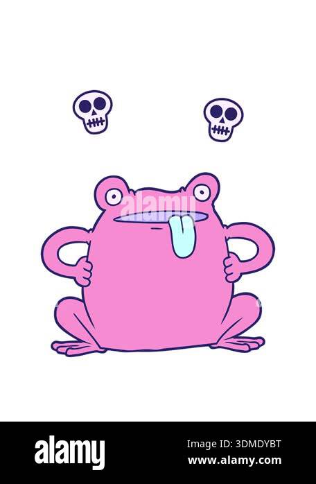 spinning skulls animation of cartoon toad Stock Video Footage - Alamy