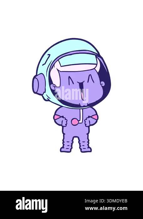 shivering motion animation of happy cartoon space astronaut Stock Video ...